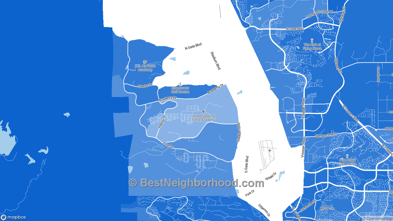 Race Map for Air Force Academy, CO and Racial Diversity Data ...
